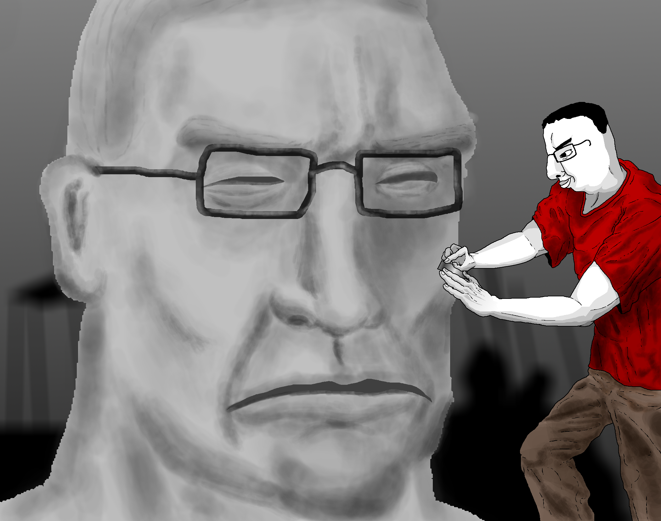 SoyBooru - Post 120496: arno_breker drawn_background serious shading statue subvariant ...